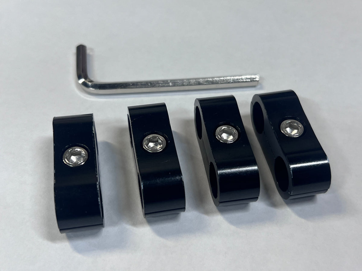 Black Billet Aluminum Hose Separators for 6AN PTFE (Set of 4) – Glenn's ...